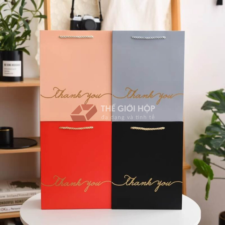 Túi Giấy đựng Quà Cảm ơn Kèm Chữ Thank You - Thế Giới Hộp
