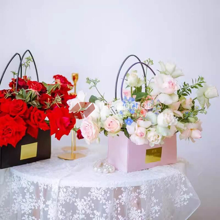 Túi Giấy Kraft 2 Ngăn Có Quai Kết Hợp đựng Hoa Và Trà Sữa - Thế Giới Hộp